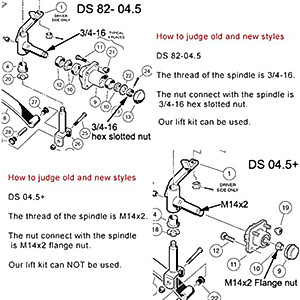 Heavy Duty 6" Double A-Arm Golf Cart Lift Kit, with 1982-2004 Club Car DS Gas & Electric Golf Carts, Steel Black