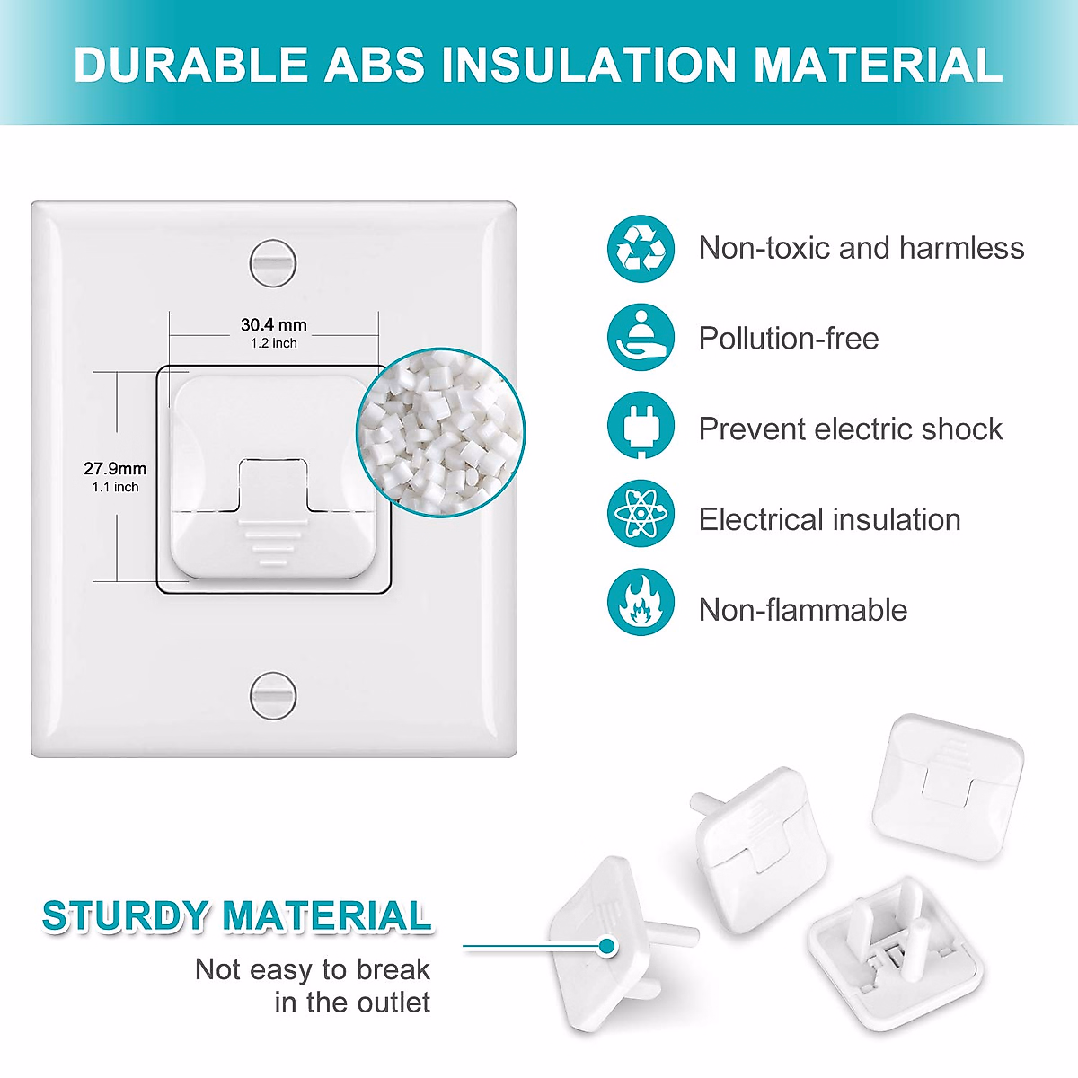 Outlet Covers Baby Proofing (40 Pack) with Hidden Pull Handle Outlet Plug Covers Prevent Electric Shock Hazard Outlet Protector Difficult for Kids to Remove Child Proof Outlet Covers Outlet Cap