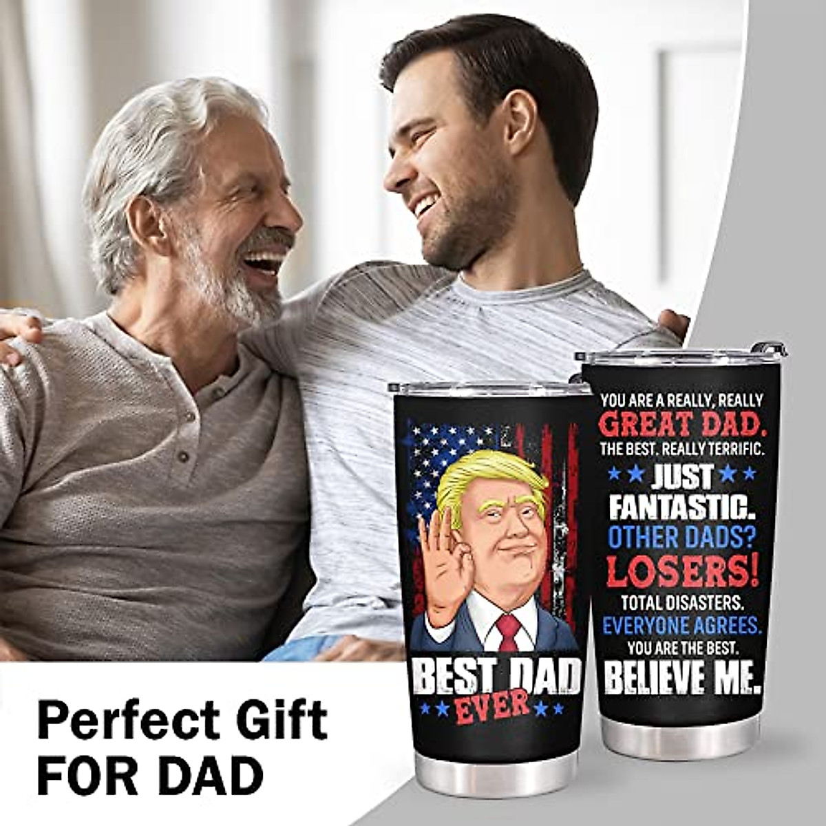 Gifts for Dad from Daughter, Son, Kids - Dad Gifts from Daughter, Son for Christmas, Fathers Day - Dad Birthday Gifts, Birthday Gifts for Dad - Funny Presents for Dad, Best Dad Ever Gifts Tumbler 20Oz