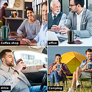 LEGARDLILIU Smart Self Heating Coffee Mug 18 Oz Temperature Control Heated Coffee Mug App Controlled Warmer Mug 5-10 Hour LED Display Keep Coffee Hot All Day Fast Wireless Charger Base Jade Green