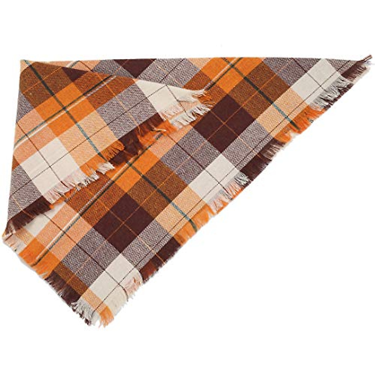 Fall Dog Bandana Autumn Thanksgiving Plaid Reversible Triangle Bibs Scarf Accessories for Dogs Pet