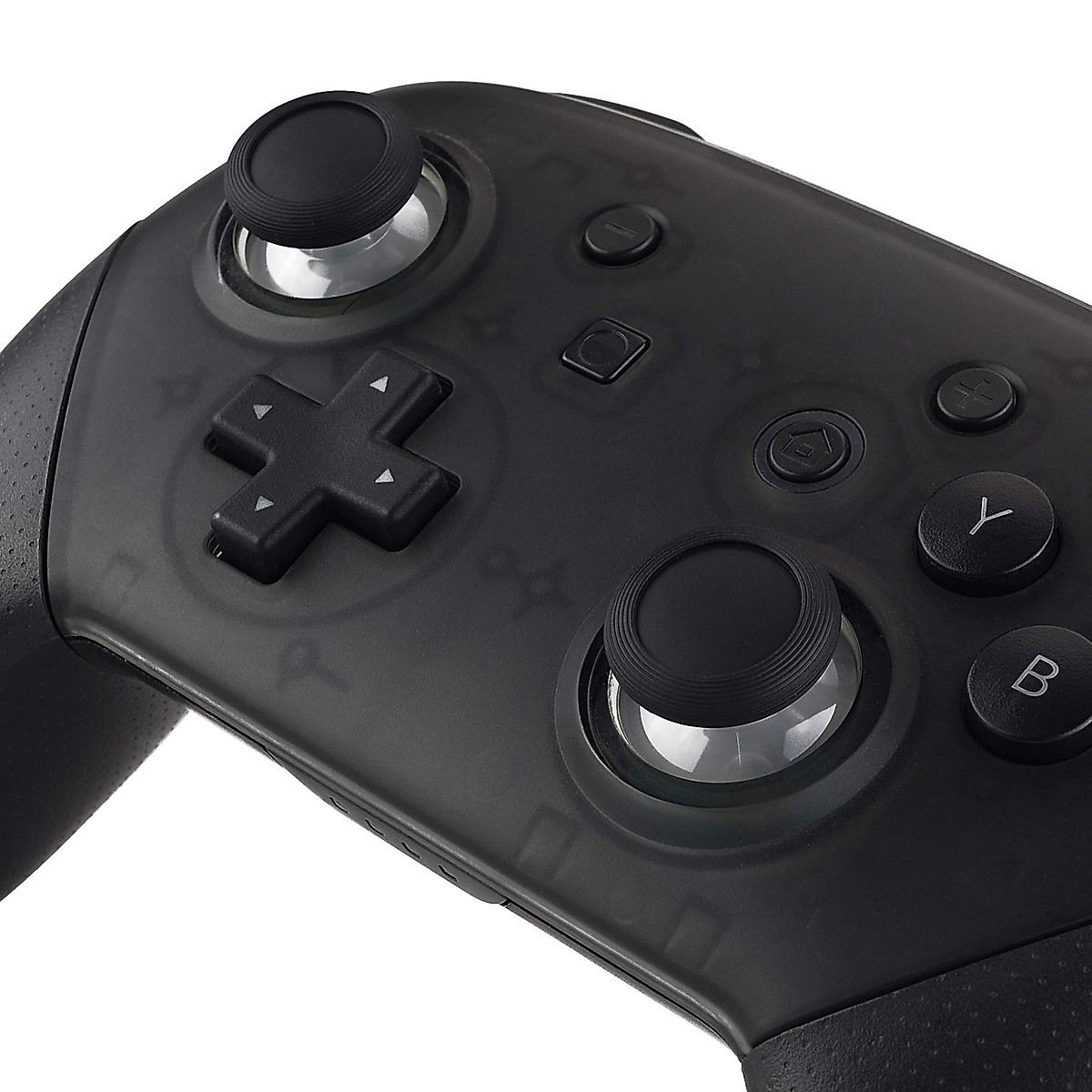 eXtremeRate Black & Transparent Dual-Color Replacement 3D Joystick Thumbsticks, Analog Thumb Sticks with Cross Screwdriver for Nintendo Switch Pro Controller