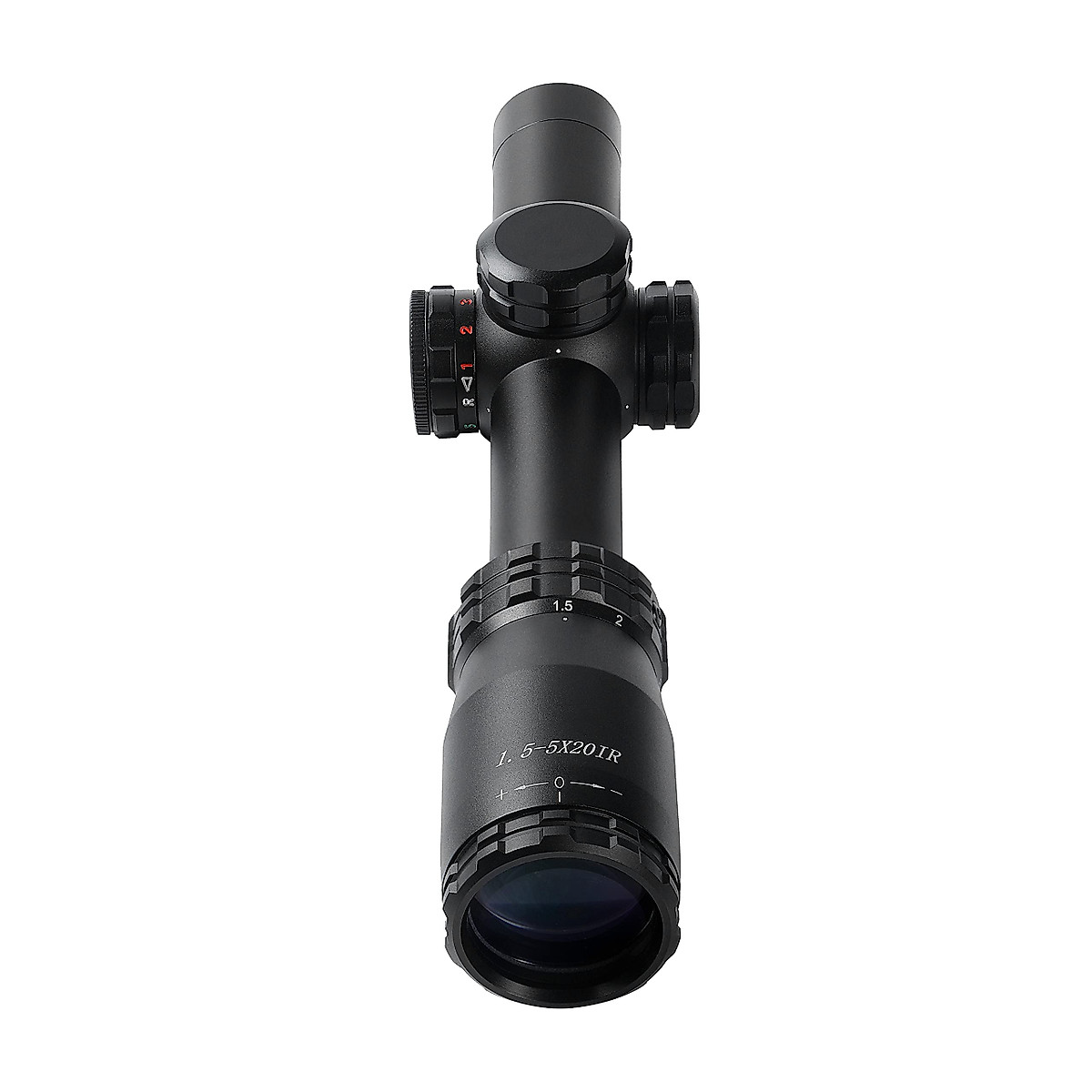 Edenberg 1.5-5X20mm 1-inch Tube Rifle Scope for Hunting and Tactical Shooting 100% Waterproof Fogproof Shockproof Construction with Wide Filed of View with Green and Red Illumination Reticle