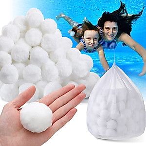 Zubebe 4.6 lbs Pool Filter Media Balls Fiber Filter Media for Swimming Pool Sand Filters and Bath Center Bathtubs Spas Aquarium Grime Cleaning Scum
