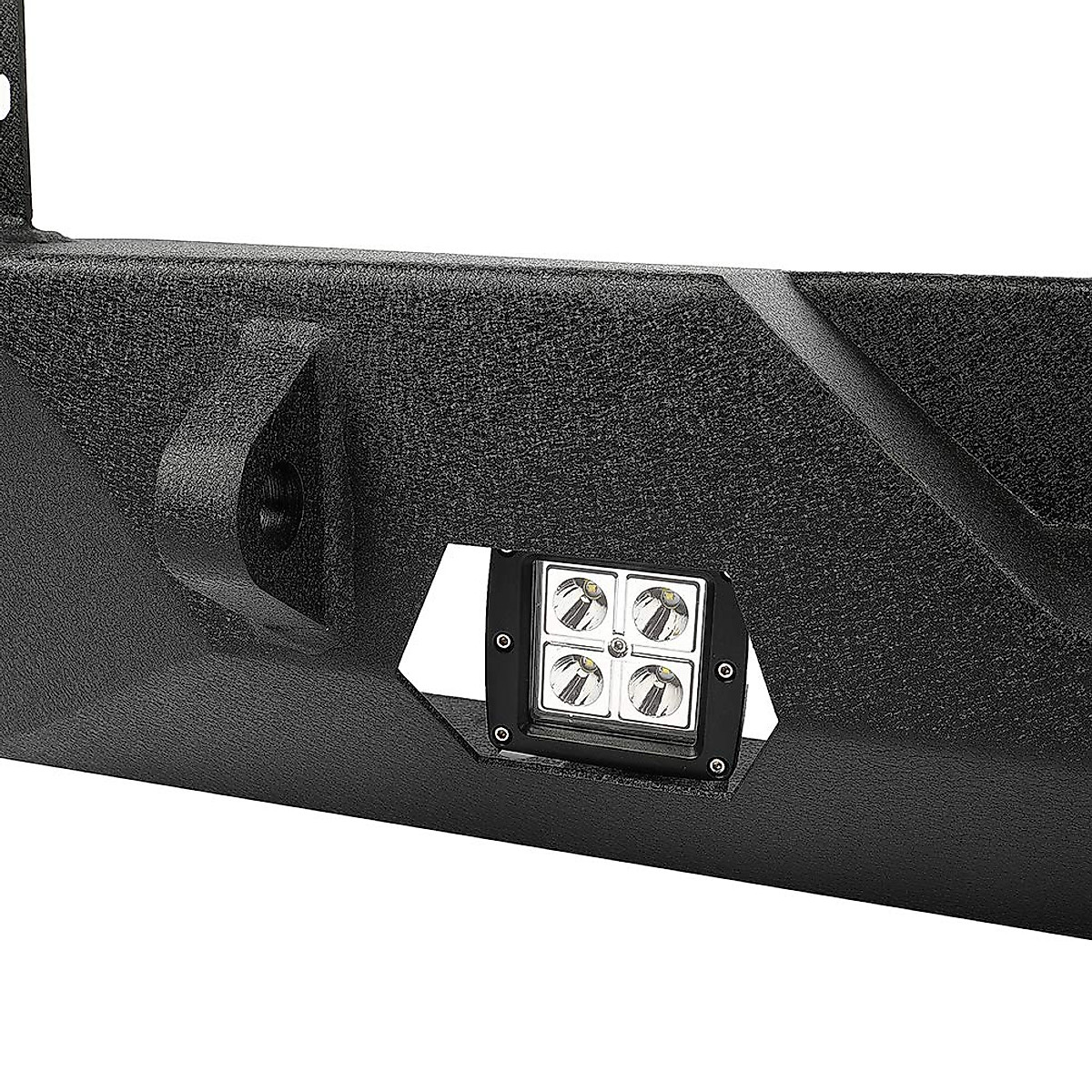 ECCPP Rear Bumper w/Tire Carrier Fit for Jeep Wrangler TJ YJ 1987-2006 (with D-ring & LED Lights) Texture Black
