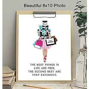 Glam Luxury Fashion Design Quote - Couture Fashionista Wall Art Decor Poster Print - 8x10 Gift for Women, Bathroom, Teens Room, Girls Bedroom