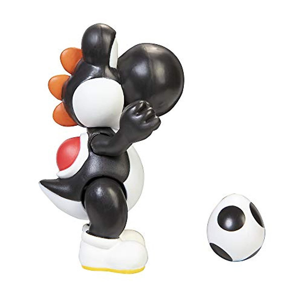Super Mario Action Figure 4 Inch Black Yoshi Collectible Toy with Egg Accessory