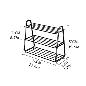 Shoe Rack Shoe Shelf Stackable Shoe Rack 3-Layer Shoe Rack Floor Standing Shoe Shelf Wrought Iron Shoe Storage Rack Entryway Living Room Bedroom Hallway Shoe Storage Organizer Shoe Bench Stackable Sh