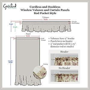 Greenland Home Antique Rose Valance, 84 by 21-Inch