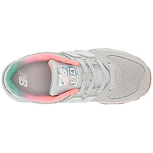 New Balance Kids 574 V1 70s Racing Lace-up Sneaker, Summer Fog/Lemon Haze/Uv Glo, 2.5 US Unisex Little