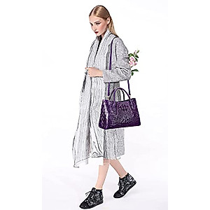 PIJUSHI Women Handbags Crocodile Top Handle Bag Designer Satchel Bags For Women Wristlet Wallet for Women Crocodile Leather Wallet Ladies Clutch Purse