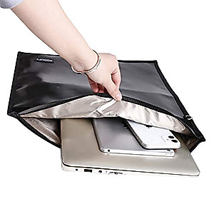 Faraday Bag for Laptops (20 x 15 inches), Faraday Cage, Faraday Bags for Phones & Key Fobs, Fireproof & Water Resistant Bag, Anti-Theft Pouch, Anti-Hacking Case Blocker (Black)