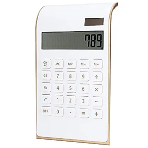 Business Calculator, Ultra Thin Solar Power Calculator Big Button Design Office Calculator Office Supplies Various Financial calculations for Financial Officer(White)