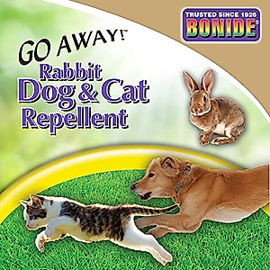 Bonide Go Away! Rabbit, Dog, & Cat Repellent Granules, 3 lbs Ready-to-Use, Keep Dogs off Lawn, Garden, Mulch & Flower Beds