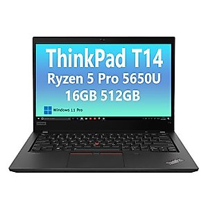 OEM Lenovo ThinkPad T14 Multi-Touch 14" FHD IPS, AMD Ryzen 5 Pro 5650U Hexa Core (Beats Intel i7-1255U), 16GB RAM, 512GB NVMe, FP, WiFi 6E, Backlit KYB, RJ-45, 3YR, W10P, Business Laptop