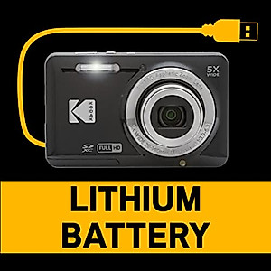 KODAK PIXPRO Friendly Zoom FZ55-BK 16MP Digital Camera with 5X Optical Zoom 28mm Wide Angle and 2.7" LCD Screen (Black)