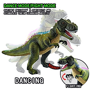 BFUNTOYS Electronic Dinosaur Toy, Remote Control Dinosaur and Walking Dinosaur Toys for Kids 3 4 5 6 7 8+Years Old Boys Girls with Dance&Fight Mode, Roar&Light,Big Robot T-Rex Gifts for Toddler
