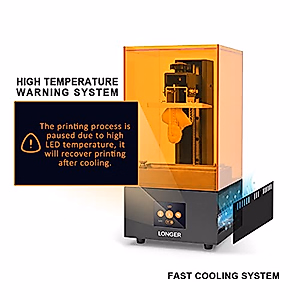 LONGER Orange 30 3D Printer, 2K Resin 3D Printer, Parallel LED Lighting, 4.72"x2.68"x6.69" Large Printing Size, Off-line Printing