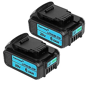 UADCA 2 Pack 6.0Ah 20 Volt Replacement Battery for Dewalt 20V Battery Compatible with Dewalt 20 Volt Max XR DCB205 DCB204 DCB206 DCB205-2 DCB200-2 DCB180 DCB200 DCD DCF DCG Cordless Power Tools