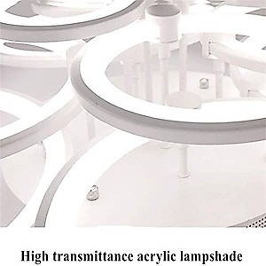 LED Dimmable Ceiling Light Modern Ring Circle Flush Mount Ceiling Lamp Acrylic Lampshade Chandelier Bedroom Kitchen Living Room Interior Decorative Lighting Fixture,8 rings/41.73×30.7×7.5in/120w