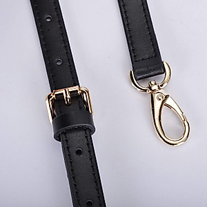 VanEnjoy Genuine Leather Adjustable Purse Strap Replacement for Cross Body Bag Handbag - 3/5 inch Wide,51 inches Long (Black)