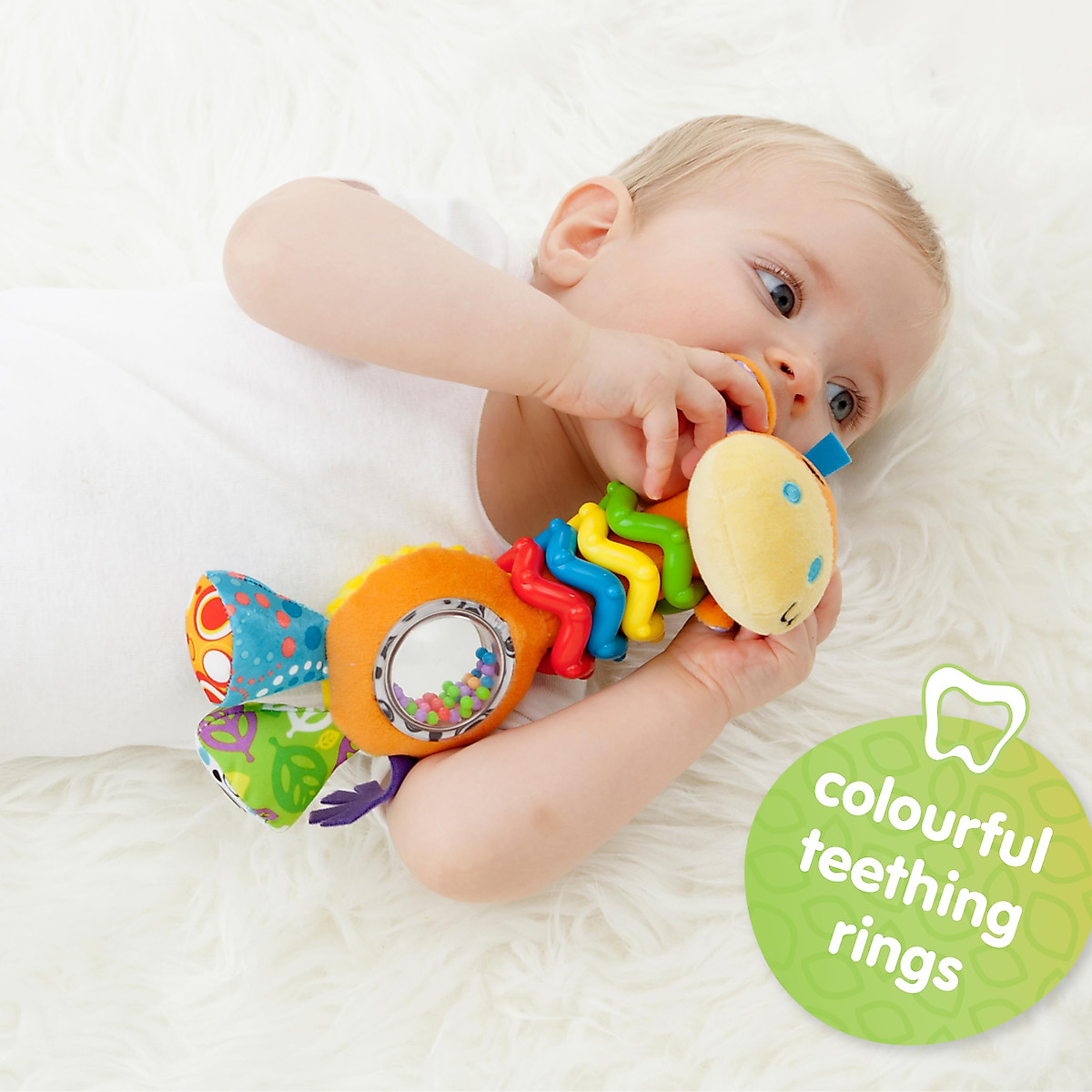 Playgro Bead Buddy Giraffe - Interactive Baby Rattle Toy and Teether for Developmental Fun, Engaging Infant & Toddler Giraffe Toy for 3+ Months - Engaging Newborn Sensory Toys