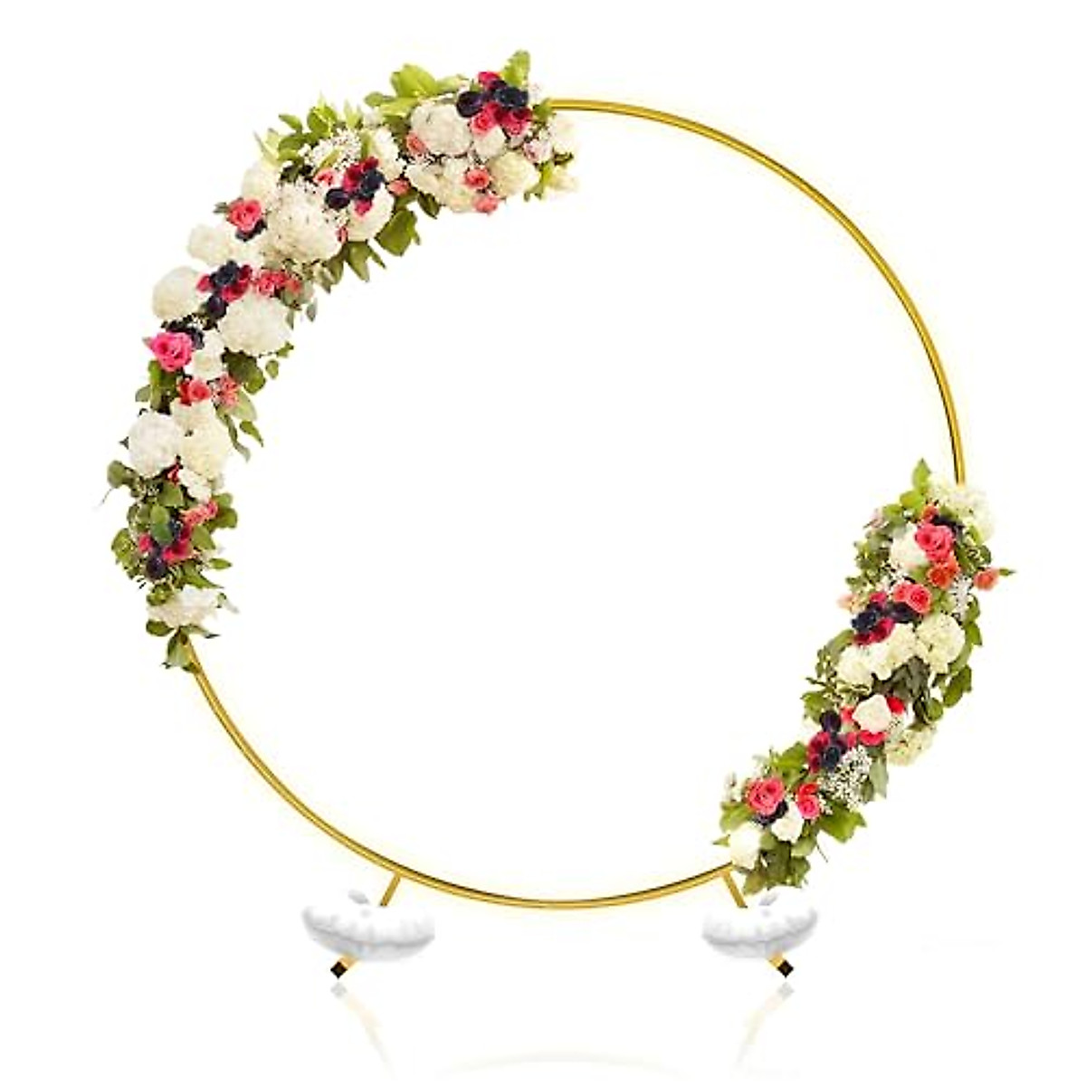 7.2FT Round Backdrop Stand - Circle Backdrop Stand Gold Balloon Arch Frame kit - Metal Wedding Arch Backdrop Stand - Circle Arch Gold Arch for Parties, Wedding, Baby Shower Decorations