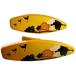 Yellow Surfboard Style Beach Towel Clips Jumbo Size for Beach Chair, Cruise Beach Patio, Pool Accessories for Chairs, Household Clip, Baby Stroller. by C&H Solutions