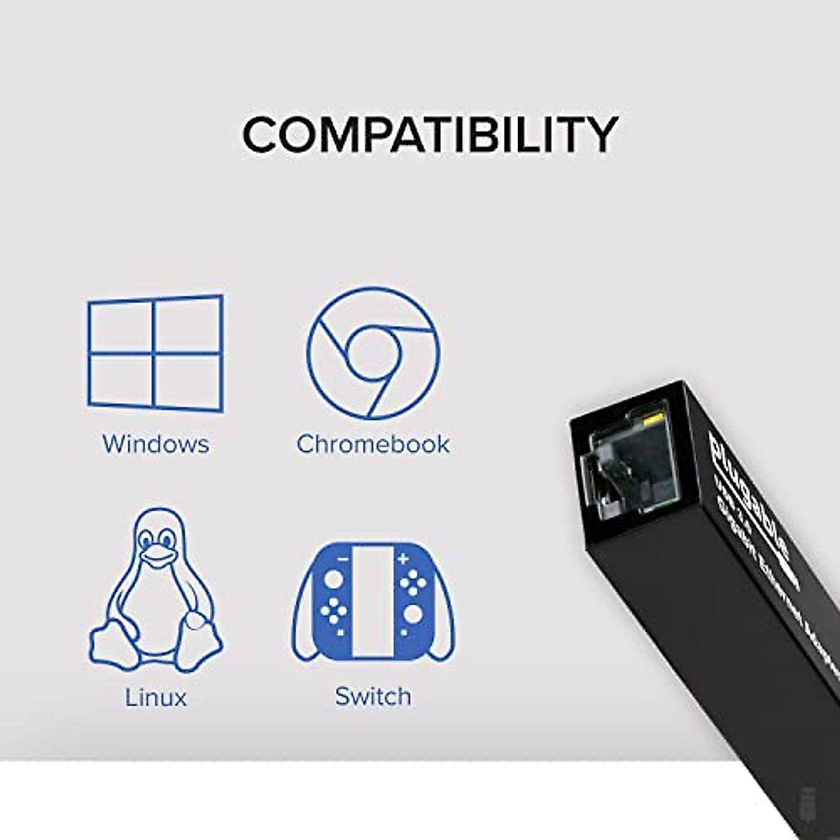 Plugable USB to Ethernet Adapter, USB 3.0 to Gigabit Ethernet, Supports Windows 10, 8.1, 7, XP, Linux, Chrome OS