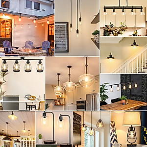 Svater 4-Pack Vintage LED Edison Bulbs 60W Equivalent, 6W ST58 2700K Warm White Antique LED Filament Bulbs, E26 Medium Base, Clear Glass Style for Home and Commercial, Dimmable