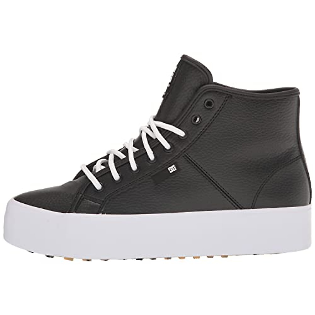 DC Women's Manual HI WNT Skate Shoe, Black/White, 8.5