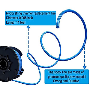 String Trimmer Line for Ryobi Weed Wacker String Replacement Spool, 11ft 0.065" Weed Eater String for Ryobi String Trimmer Refill, for Ryobi Weed Eater String Replacement Spools(16Spools+4Caps)