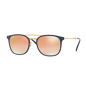 Ray-Ban Rb4286 Polarized Square Sunglasses, Blue/Green Gradient Brown Mirrored Pi, 55 mm