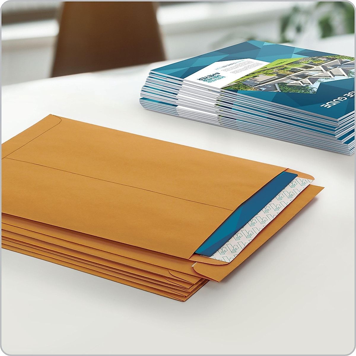 Quality Park 9" x 12" Self-Seal Catalog Envelopes, for Mailing, Organizing and Storage, Brown Kraft, Heavy 28-lb Paper, 100 Per Box (QUA44562)