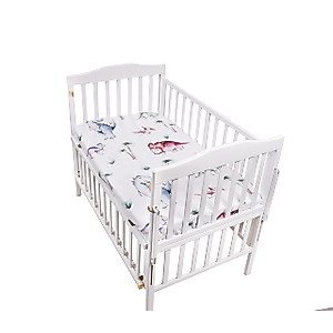 Western Living Dinosaur Crib Sheet, Unisex Dino Nursery Decor Watercolor Design Portable Infant Dino Fitted Crib Sheet Blanket, Dinosaur Room Decor for Infants, Toddlers, Baby Boy & Girl…