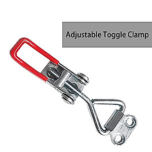 16 Pack Adjustable Toggle Clamp, 330lbs Holding Capacity Heavy Duty 4001 Style Toggle Latch Hasp Clamp for Door, Box Case Trunk, Smoker Lid Jig, Quick Release Pull Latch, Sturdy Metal Draw Latch