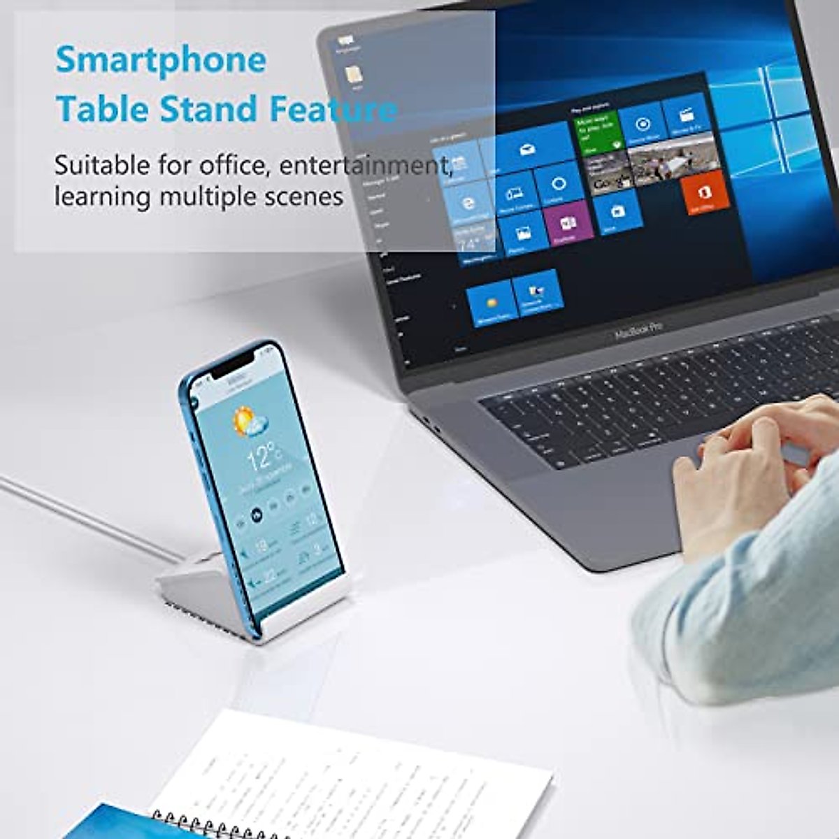 VHBW USB C Charging Station 45W, 4 Port Multiple USB Charging Station with 2 USB C & 2 USB A, 20W PD Fast Charger for Multiple Devices for iPhone 13/12/11, Samsung Galaxy, iPad, Pixel 4/3【UL Listed】