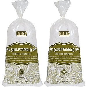 AMACO Sculptamold Modeling Compound, White, 3 lbs. Per Bag, 2 Bags (AMA41821C-2)