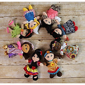 Snuggle Stuffs Soft Plush Around The World 8" Dolls, 8 Pack