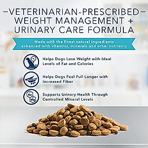 Blue Buffalo Natural Veterinary Diet W+U Weight Management + Urinary Care Dry Dog Food, Chicken 22-lb bag