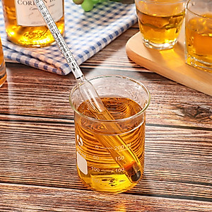 2 Pcs Glass Hydrometer, Alcoholmeter 0-200 Proof and 0-100 Tralle, Alcohol Tester, Hydrometer Glass Alcohol Measuring Device for Distilling Moonshine Brewing Wine Measure Alcohol Content