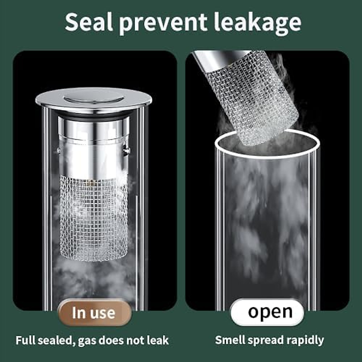 Stainless Steel Floor Drain Filter,Bathroom Sink Stopper Hair Catcher with Removable Stainless Steel Filter Basket Hair Catcher,Isolate Odor Pop Up Sink Drain Filter（2Pcs）