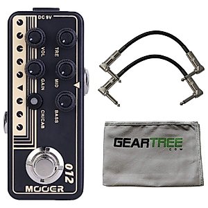 Mooer Micro 012 US Gold 100 Guitar Preamp Pedal w/ 2 Cables and Geartree Cloth