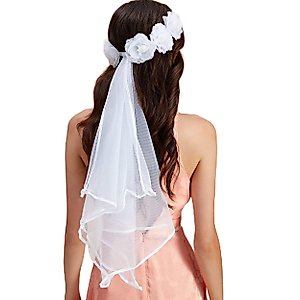xo, Fetti Bachelorette Party Veil - Boho Flower Crown | Bridal Shower Veil | Bride to Be Gift, Bachelorette Favor + Engagement Decoration