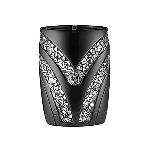 Designer Home Premium Premium Decorative Countertop Ensemble Bath Accessories Set (Toothbrush Holder, Black)