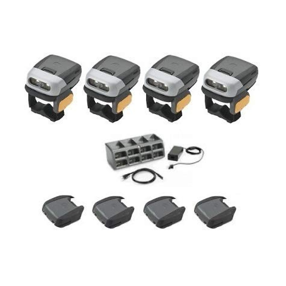 Bundle Qty (4): Zebra RS507, Rugged Bluetooth Hands-Free 2D/1D Finger Barcode Scanners, iOS + Android Compatible (Renewed)