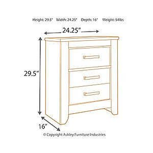 Signature Design by Ashley Zelen Rustic Contemporary 2 Drawer Nightstand, Warm Gray