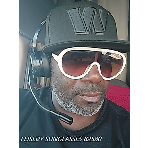 FEISEDY Sunglasses Women Oversized One Piece Frame UV400 Sun Glasses Trendy Retro Shades B2580