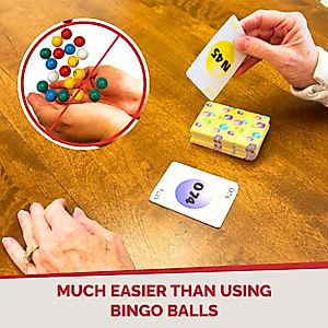 MR CHIPS Professional Plastic Coated Bingo Cards - Deck of 75 Playing Bingo Calling Cards - Colorful Bingo Cards Reusable for Bingo Games on The go!