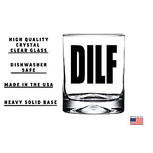 Rogue River Tactical Funny Sarcastic DILF Old Fashioned Whiskey Glass Drinking Cup Gift For Him Men Dad Grandpa Father's Day Gift